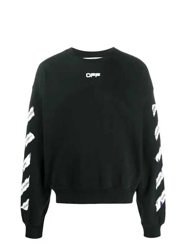 Off-White Airport Tape Arrows Diag Sweatshirt - Black