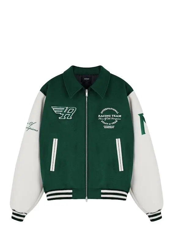 REPRESENT Racing Team Varsity Jacket - Racing Green