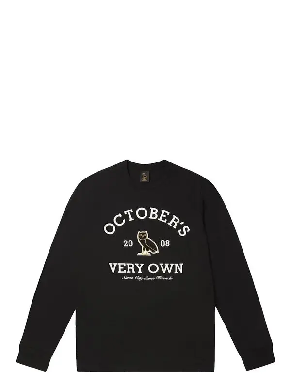 OVO Collegiate Longsleeve T-shirt - Black