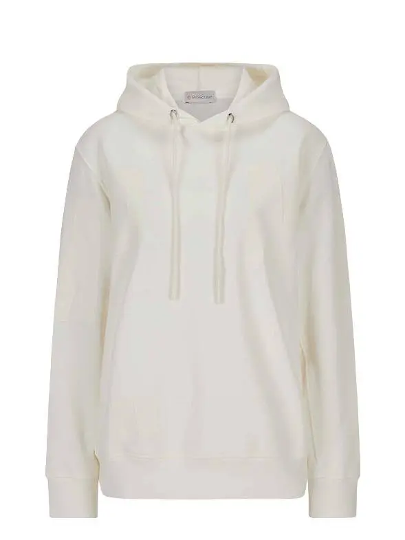 Moncler Logo Hoodie - White/creme