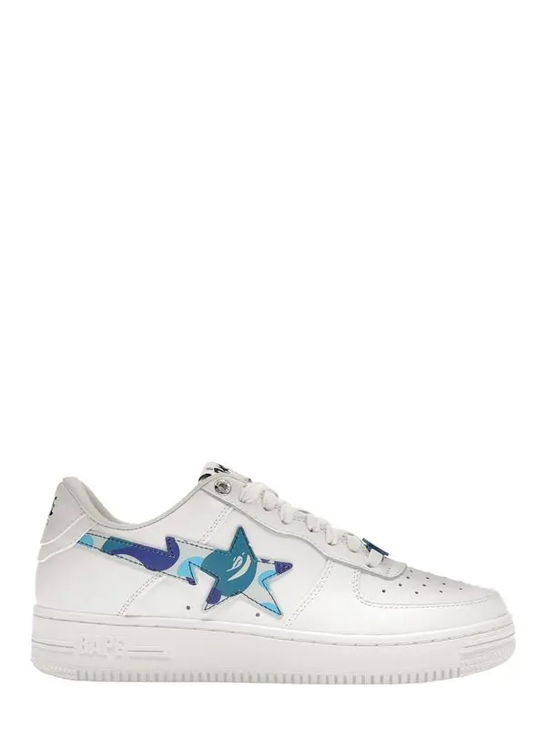 BAPE Sta Abc Camo Low Top Sneakers - White/blue