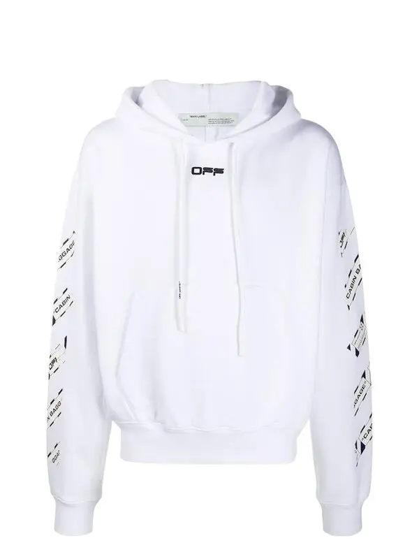 Off-White Airport Tape Arrows Diag Hoodie - White