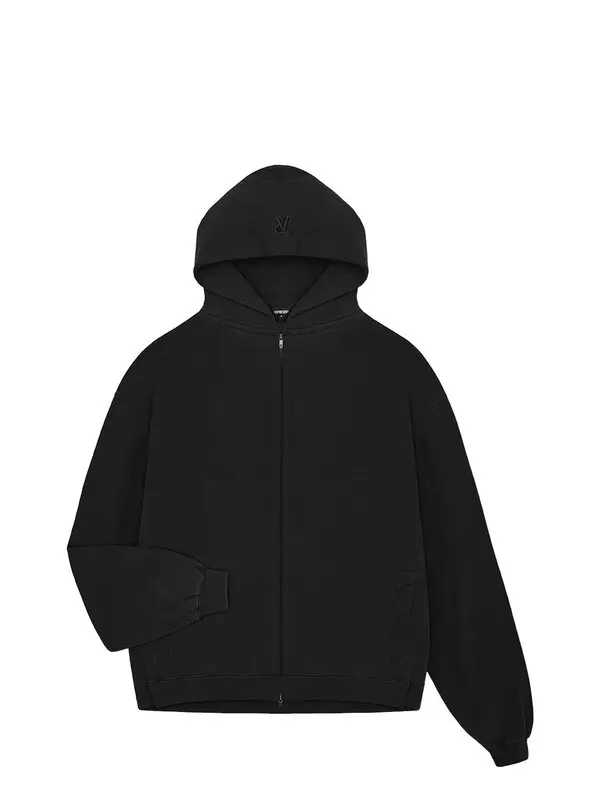 REPRESENT Initial Zip Hoodie - Jet Black