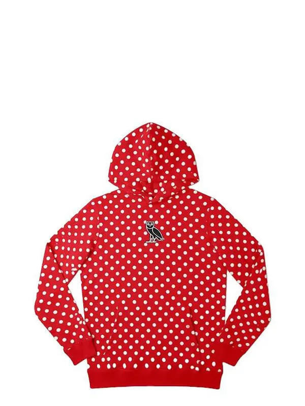 OVO Owl Polka Dot Hoodie - Red