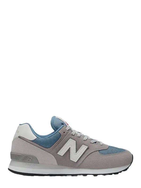 NEW BALANCE 574 Leather Sneakers - Grey/navy Blue/white