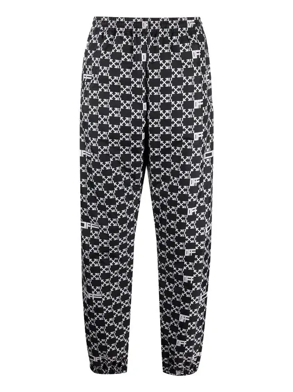 Off-White Off Off All Over Arrows Monogram Track Pantsin - Black/white