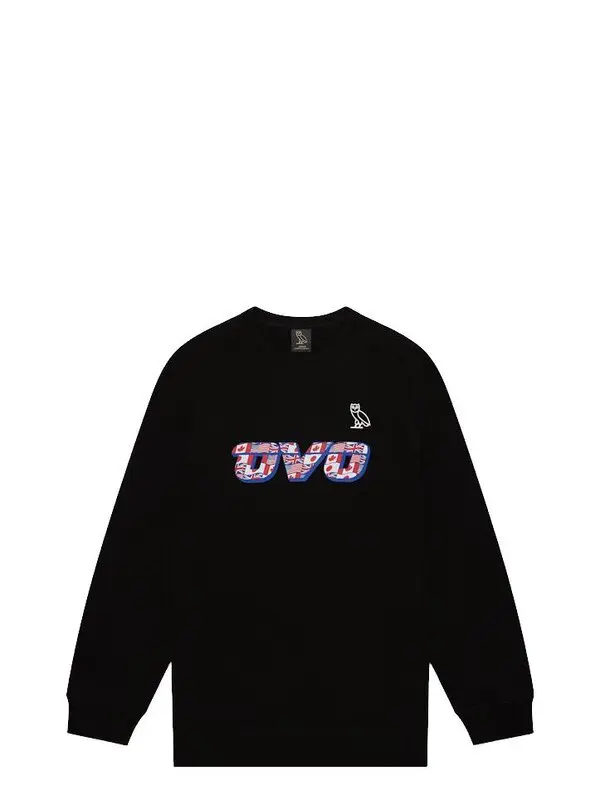 OVO Flag Runner Crewneck Sweatshirt - Black