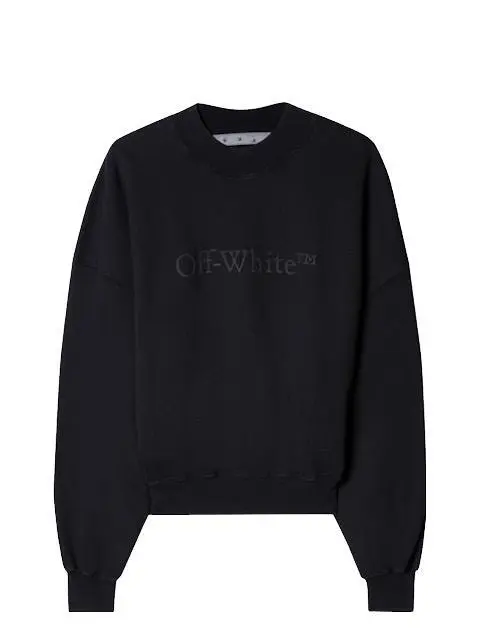 Off-White Bookish Laund Boxy Crewneck Sweatshirt - Black