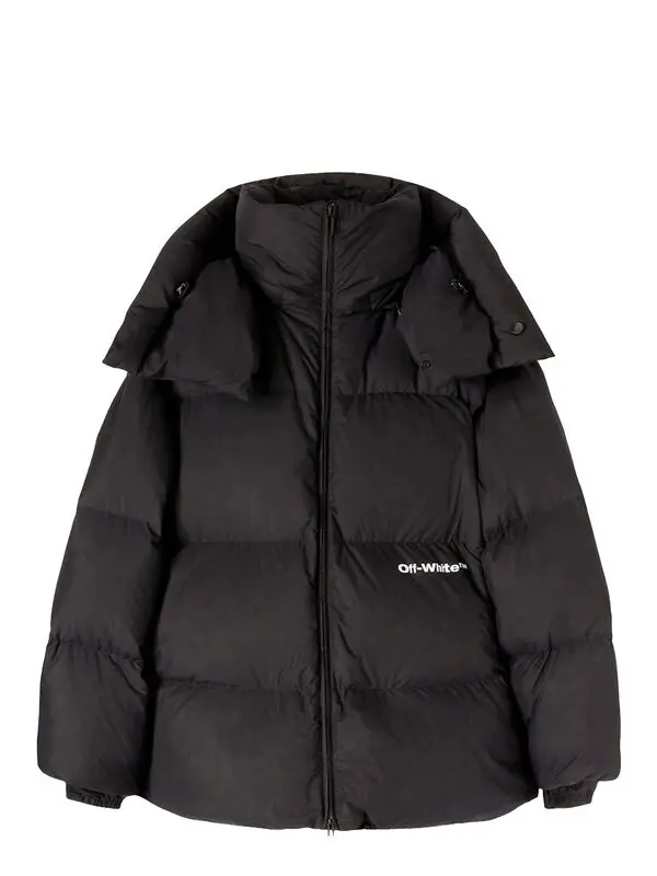 Off-White Bounce Hooded Down Puffer Jacket - Black/white