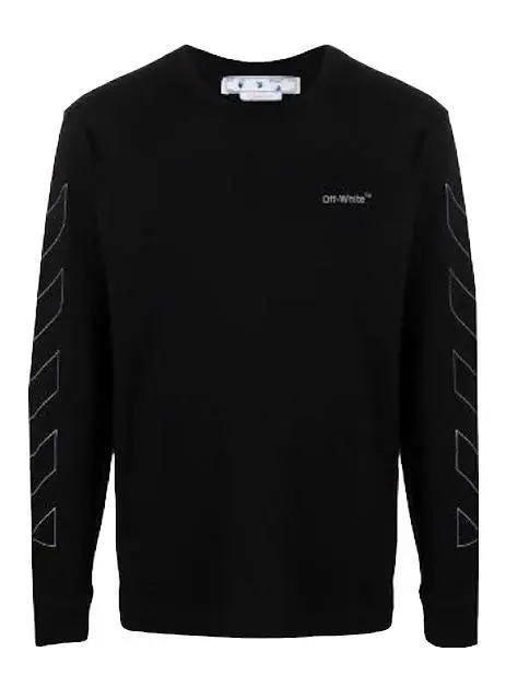 Off-White Diag Outline Long Sleeve T-shirt - Black