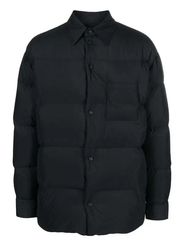 Off-White Button-front Puffer Jacket - Black