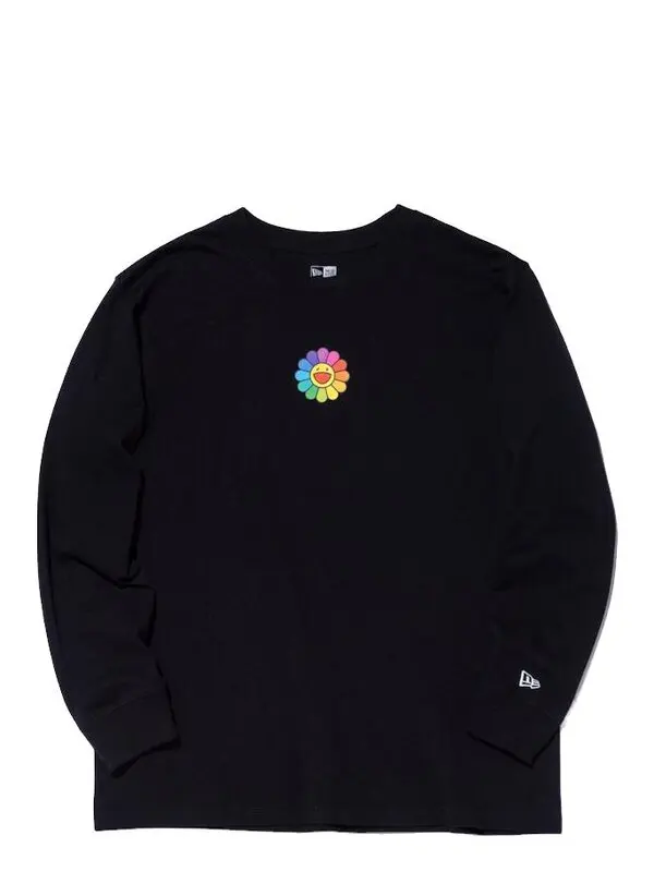 New Era X Takashi Murakami Flower Flag Relaxed Fit Long Sleeve Tee Shirt - Black