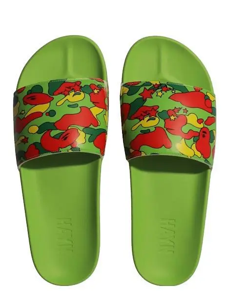 A BATHING APE Hayn Slide Sta Camo - Green/red/yellow