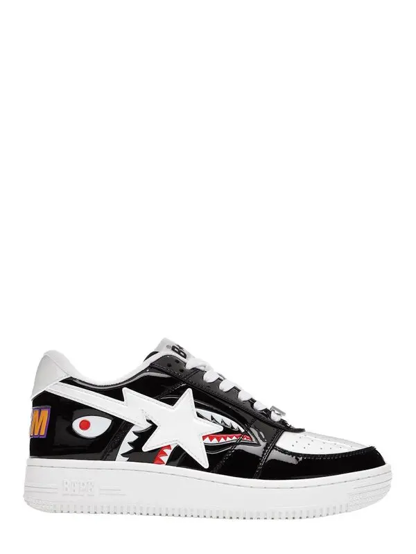 BAPE A Bathing Ape Bapesta Low Color Block Shark Sneakers - Black/white
