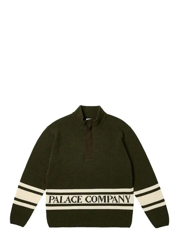 PALACE X C.p. Company Funnel Neck Knit - Olive