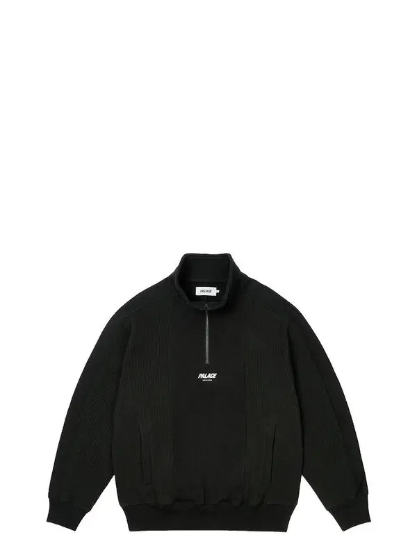 PALACE Waffle On 1/4 Zip - Black