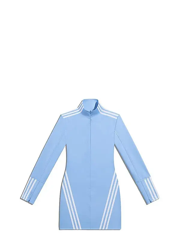 Adidas Ivy Park 1/2 Zip Latex Dress - Light Blue/white