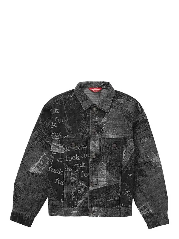Supreme Archive Denim Jacquard Trucker Jacket - Black