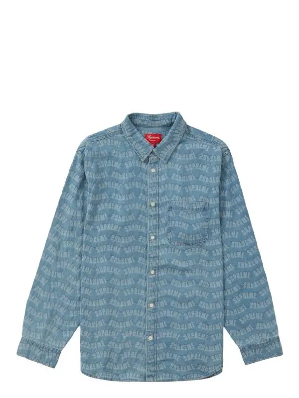 Supreme Arc Jacquard Denim Shirt - Blue