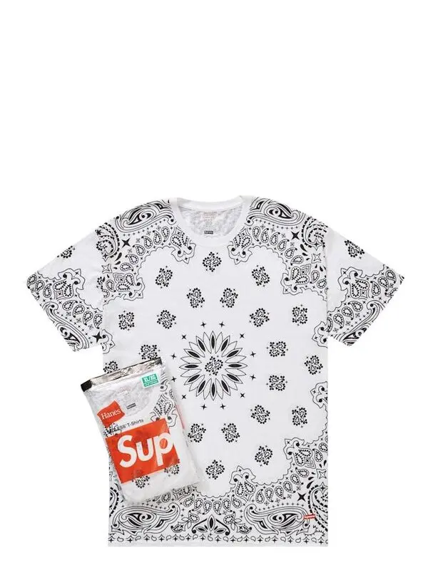 Supreme Hanes Bandana Tagless Tees - White