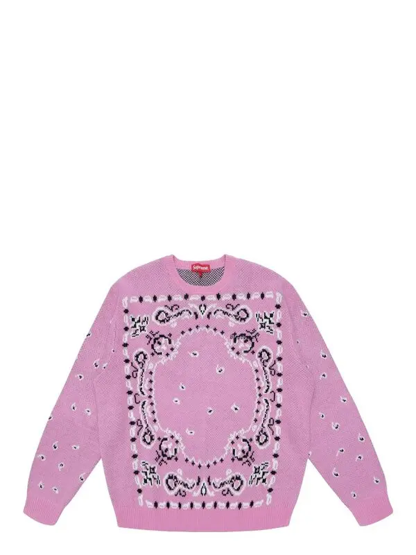 Supreme Bandana Sweater - Light Pink