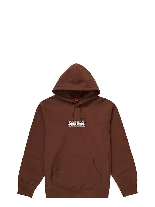Supreme Bandana Box Logo Hooded Sweatshirt - Dark Brown