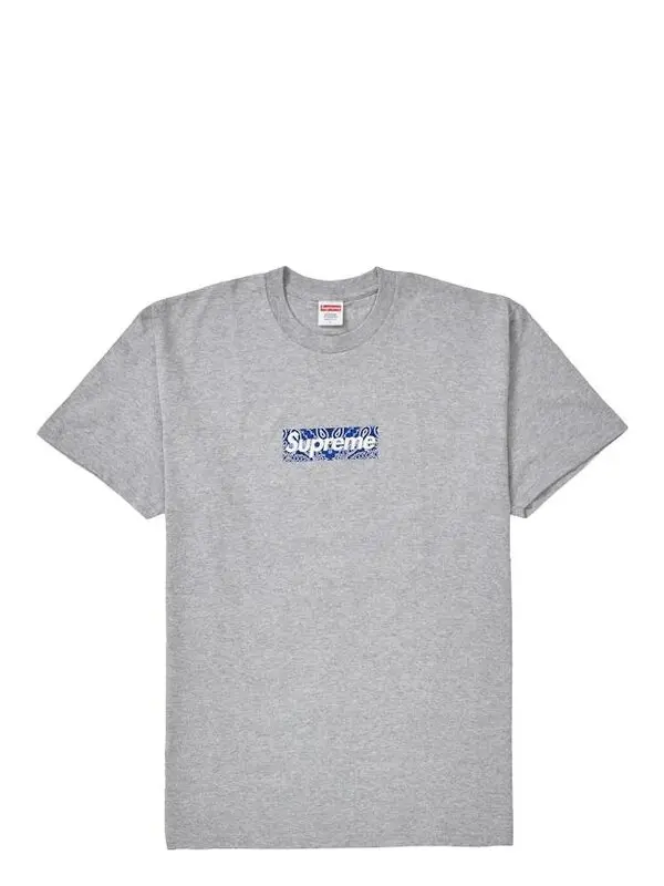 Supreme Bandana Box Logo Tee Shirt - Heather Grey
