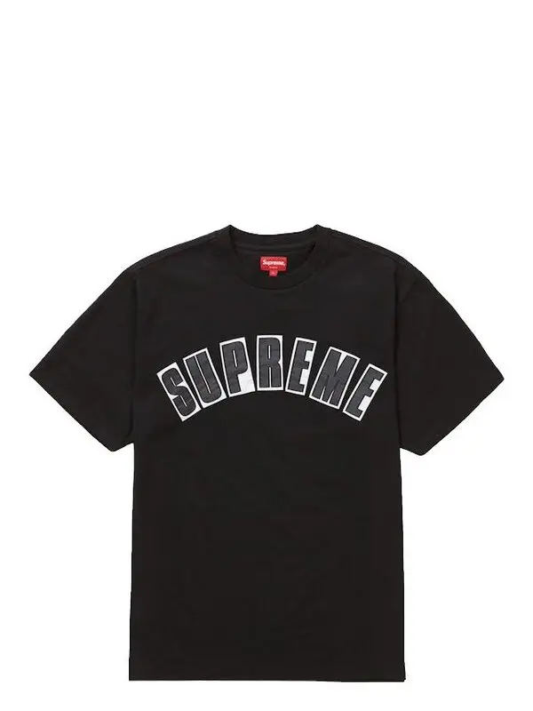 Supreme Arc Applique Short Sleeve Short Sleeve Top - Black