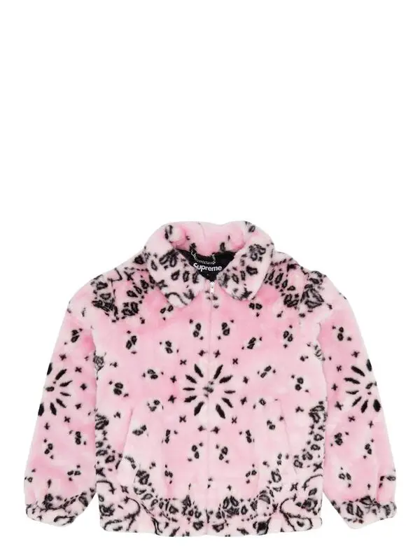 Supreme Bandana Faux Fur Bomber Jacket - Pink
