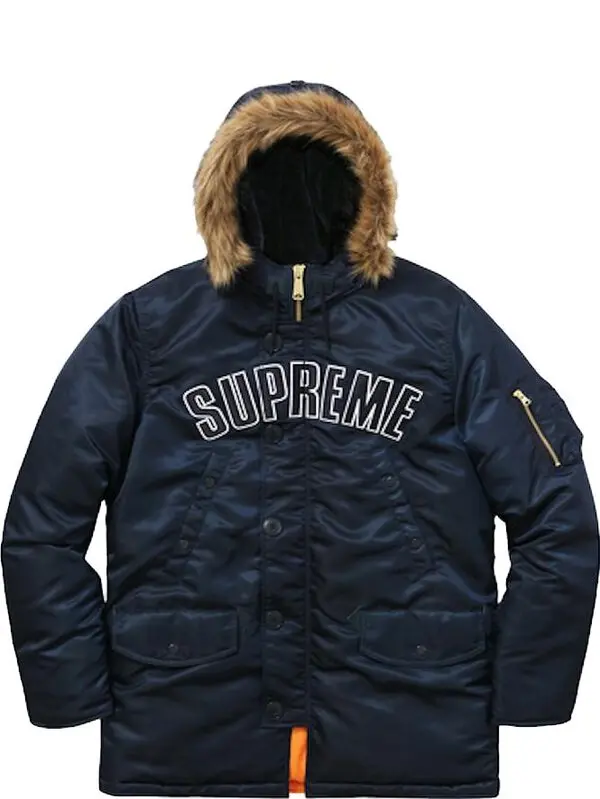 Supreme Arc Logo N3b Parka - Navy Blue