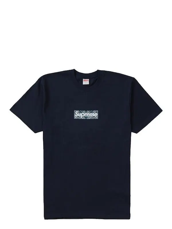 Supreme Bandana Box Logo Tee Shirt - Navy Blue