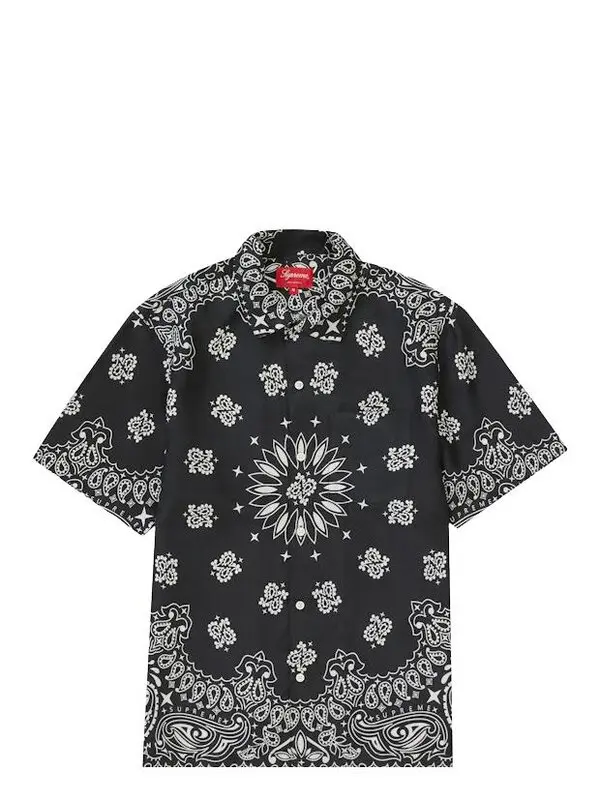 Supreme Bandana Silk Short Sleeve Shirt - Black
