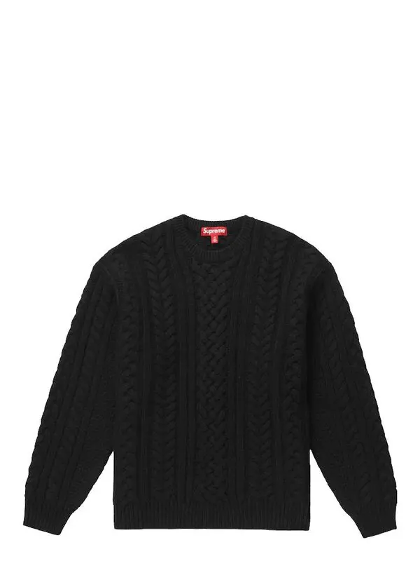 Supreme Appliqué Cable Knit Sweater - Black