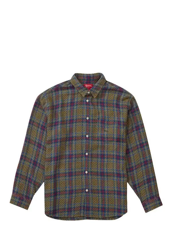 Supreme Basket Weave Plaid Shirt - Yellow