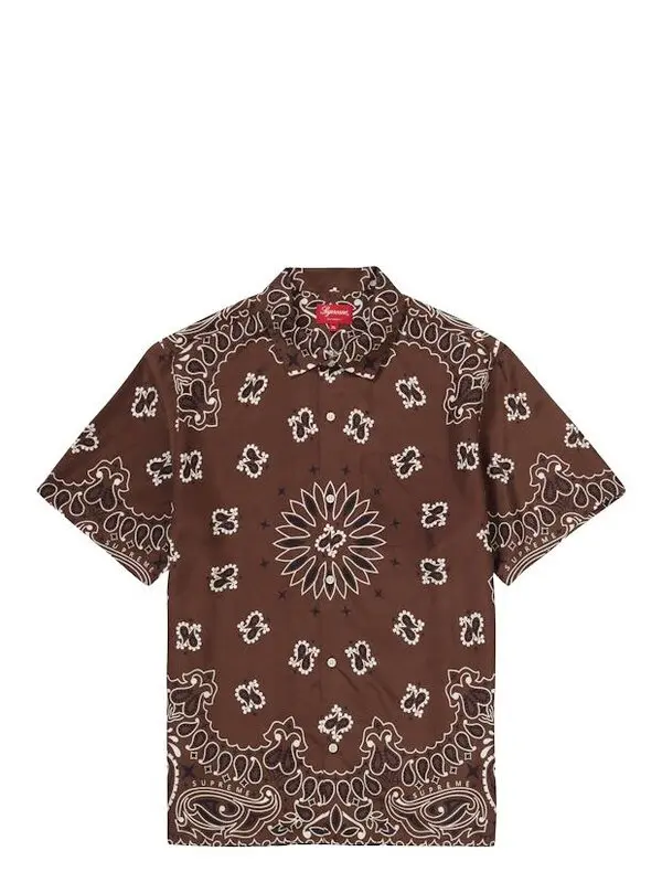 Supreme Bandana Silk Short Sleeve Shirt - Brown