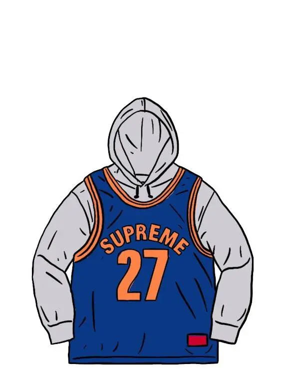 Supreme Basketball Jersey Hooded Sweatshirt - Ash Grey