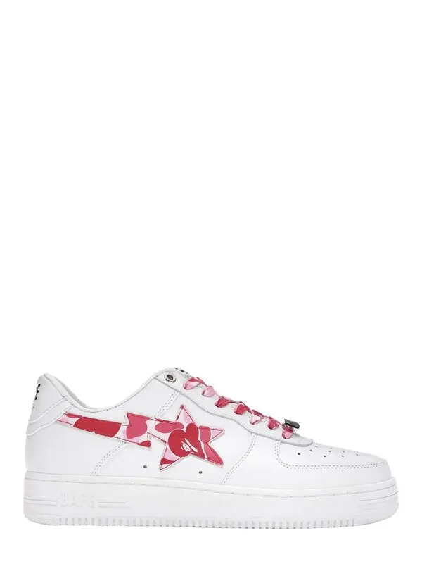 BAPE A Bathing Ape Sta Low Abc Camo Sneakers - White/pink