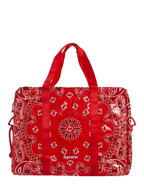 Supreme Bandana Tarp Large Duffle Bag - Red