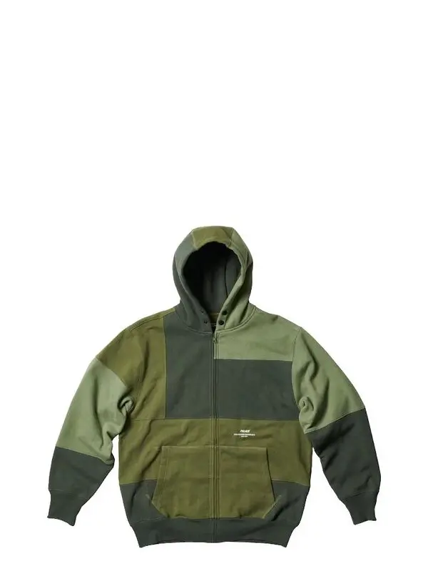 PALACE X Engineered Garments Heavy Patchwork Zip Hood - Olive