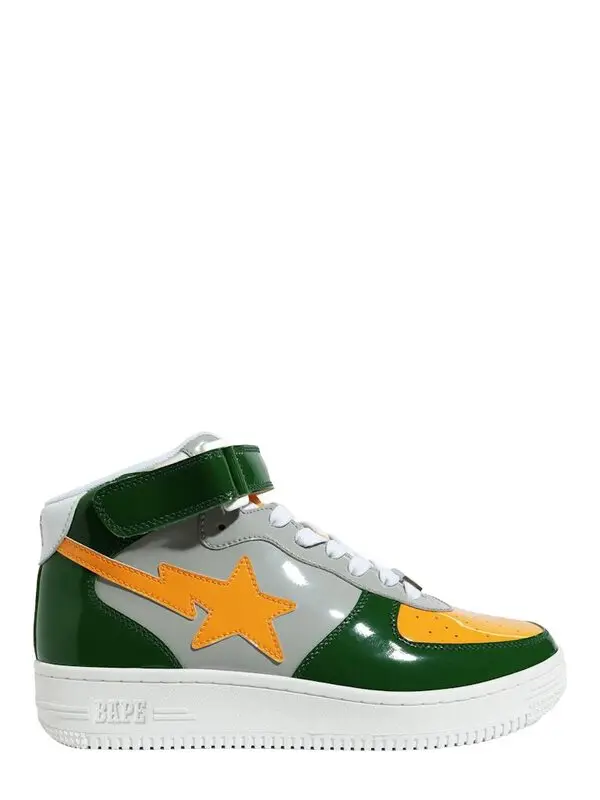 BAPE A Bathing Ape Sta Mid Sneakers - Grey/green/orange