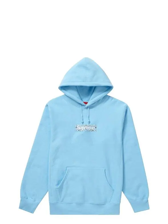 Supreme Bandana Box Logo Hooded Sweatshirt - Light Blue