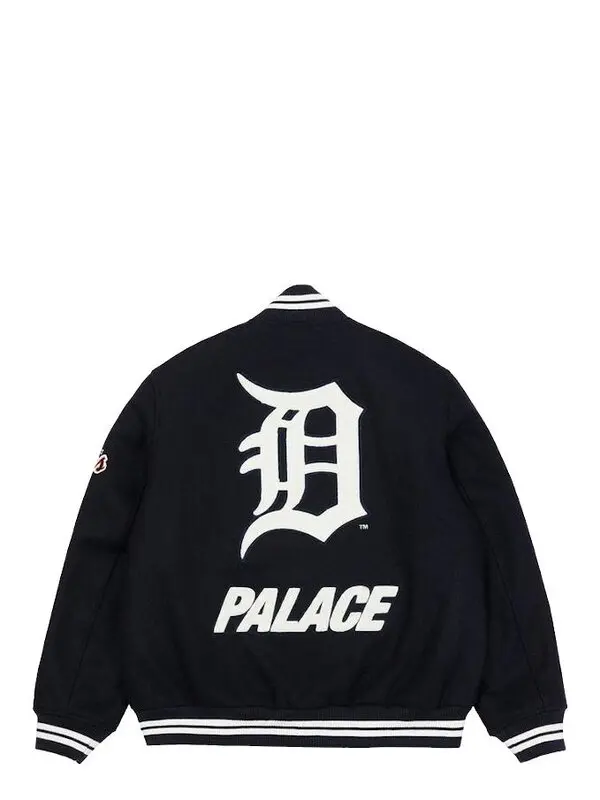 PALACE X Detroit Tigers New Era Wool Stadium Jacket - Navy Blue