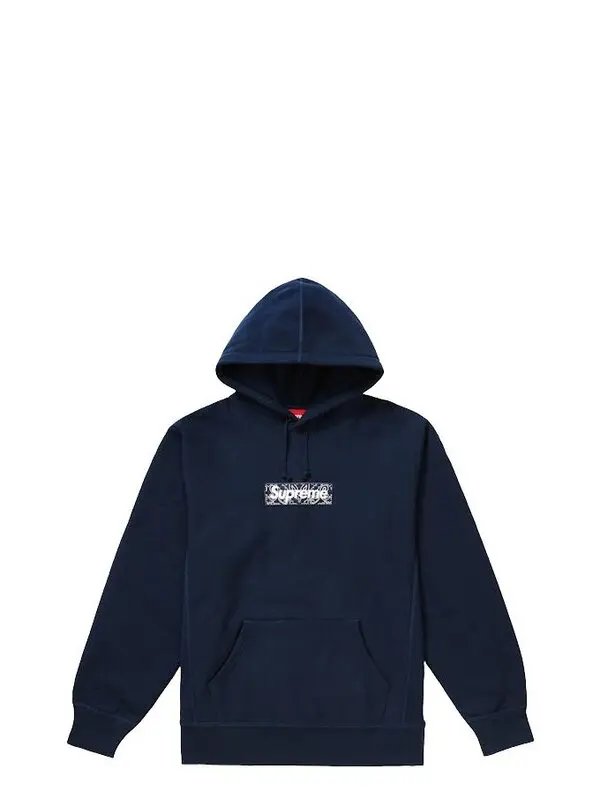 Supreme Bandana Box Logo Hooded Sweatshirt - Navy Blue