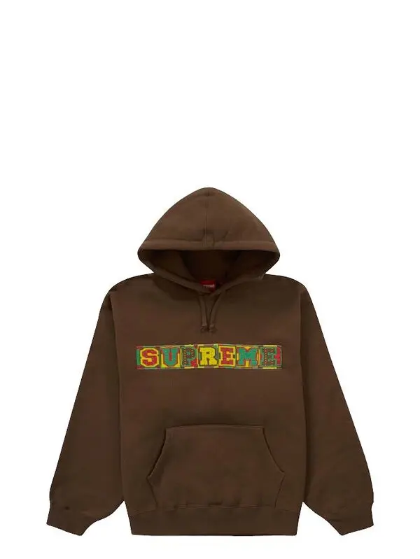 Supreme Beaded Hooded Sweatshirt - Brown