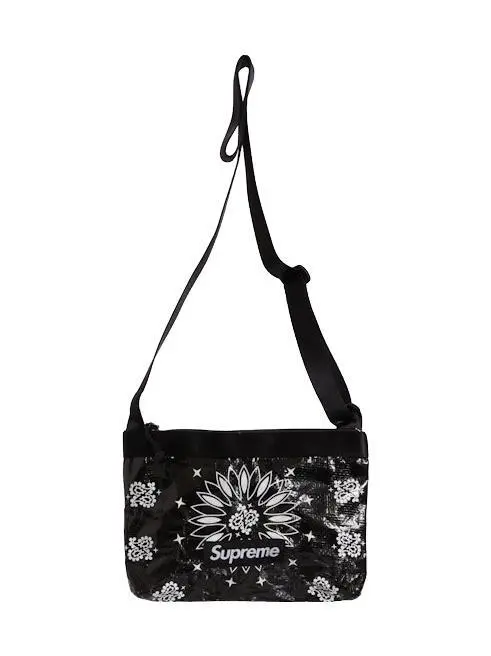 Supreme Bandana Tarp Side Bag - Black