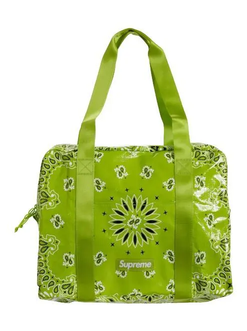 Supreme Bandana Tarp Small Duffle Bag - Bright Green