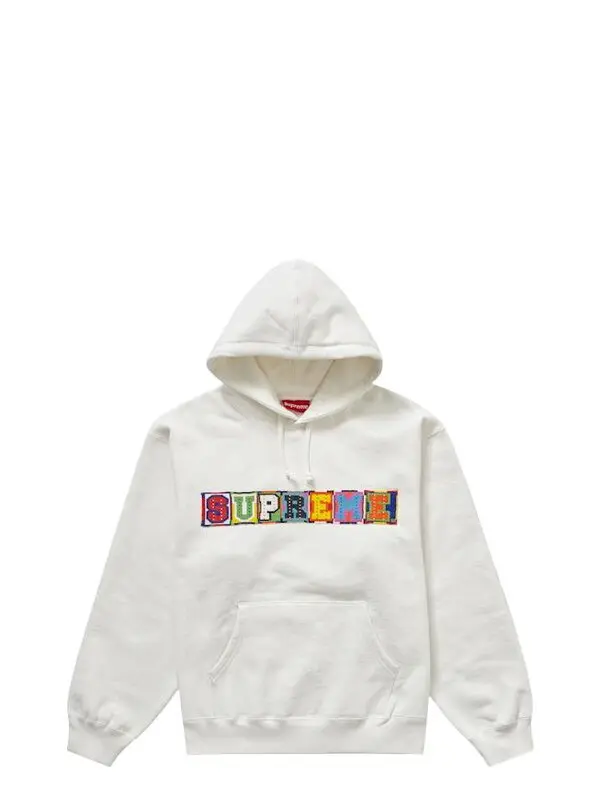Supreme Beaded Hooded Sweatshirt - White