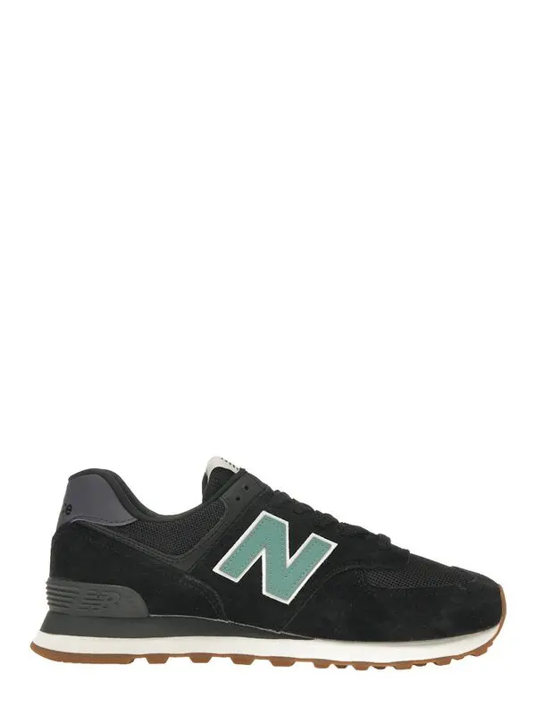 NEW BALANCE 574 Athletic Sneakers - Black/faded Teal/dark Mercury