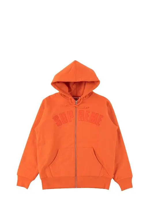 Supreme Arc Logo Thermal Zip Up Sweatshirt - Bright Orange