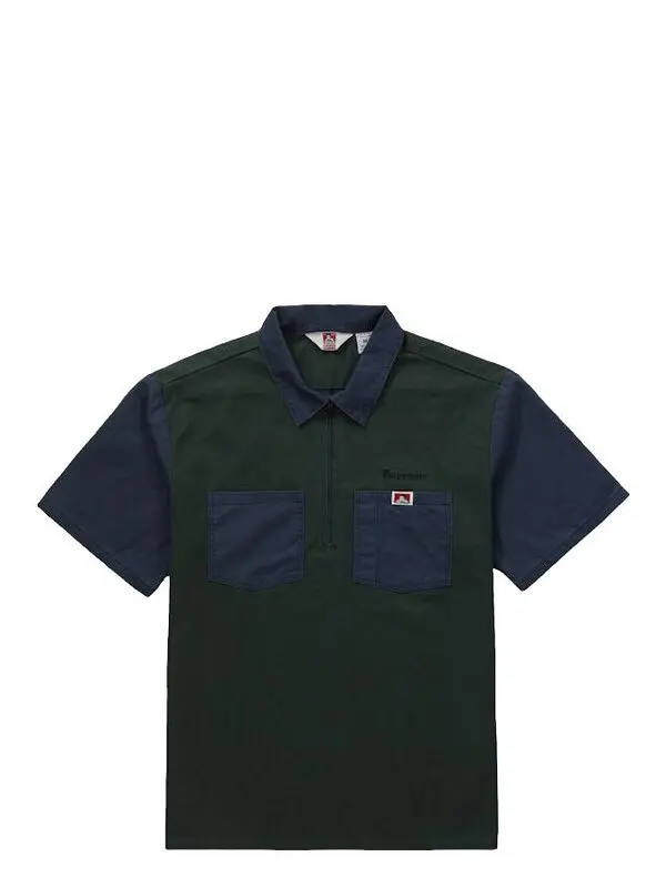 Supreme Ben Davis Half Zip Work Shirt - Navy Blue